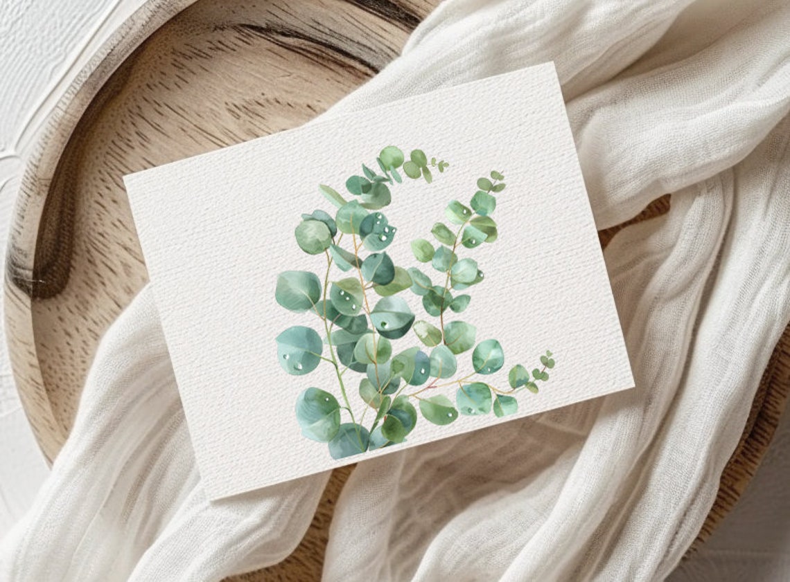 Watercolor Eucalyptus Clipart, Greenery Clipart, Watercolor Clipart ...