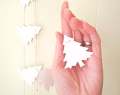 Items similar to Christmas Garland Trees White Smooth Christmas ...