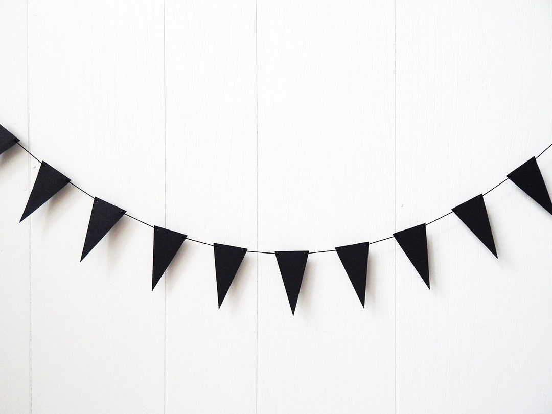 Black Mini Bunting / Black Triangle Flag Garland / Nusery Decor / Photo ...