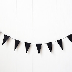 Black Mini Bunting / Black Triangle Flag Garland / Nusery Decor / Photo ...