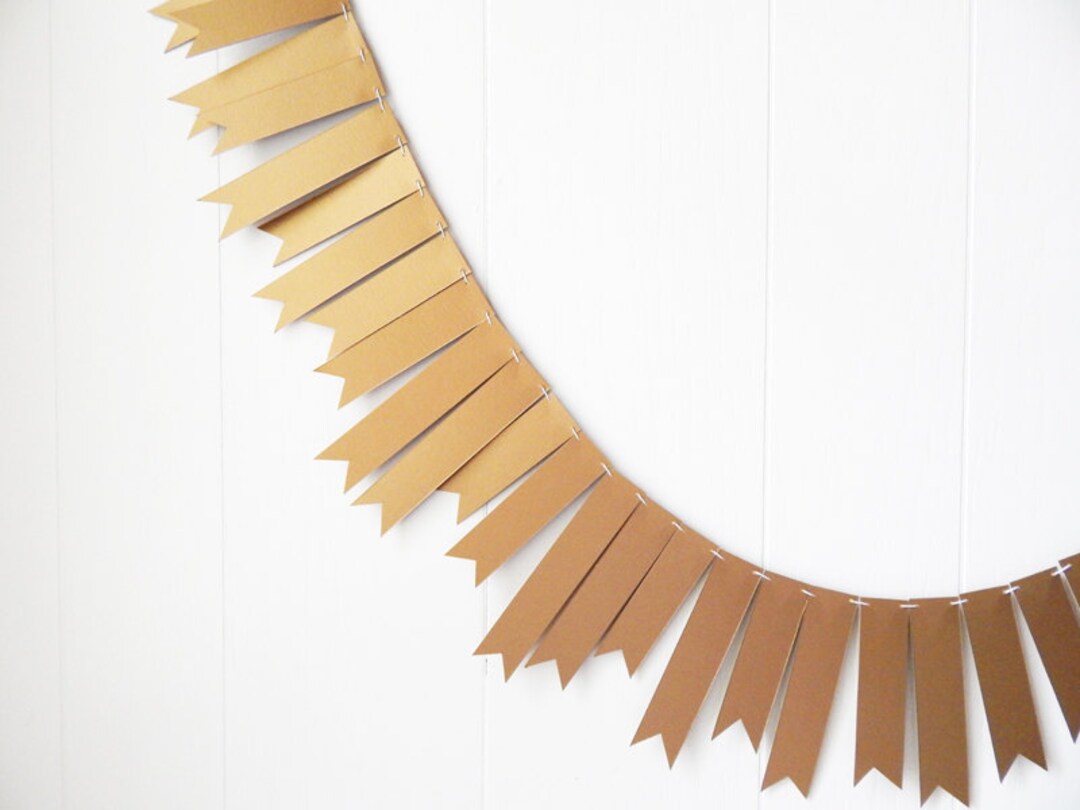Antique Gold Garland / Wedding Garland / Holiday Decor/ Gold Bunting ...
