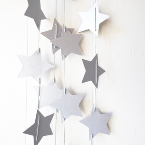 Silver Star Garland / Party Decor / Photo Prop - Etsy