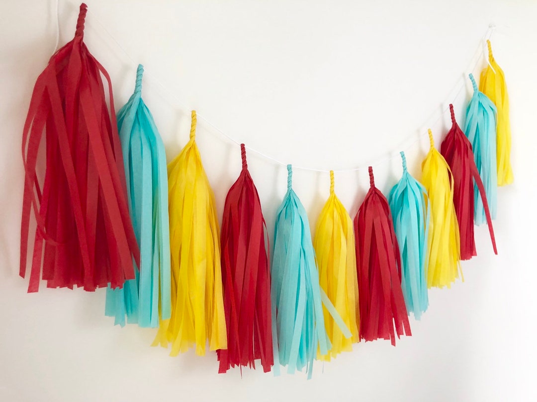 Pre-made Circus Tissue Tassel Garland - Tissue Paper Banner - Party ...