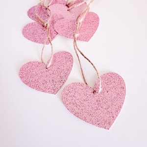 Pink Glitter Heart Gift Tags - Valentines Tags - Anniversary Tags ...