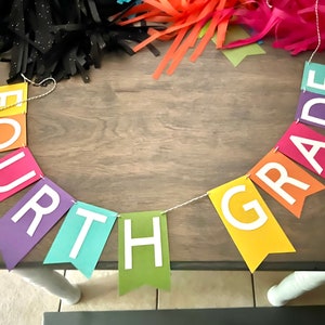 Rainbow Kindergarten Banner Garland / Photo Prop / Adjustable Hand Sewn ...