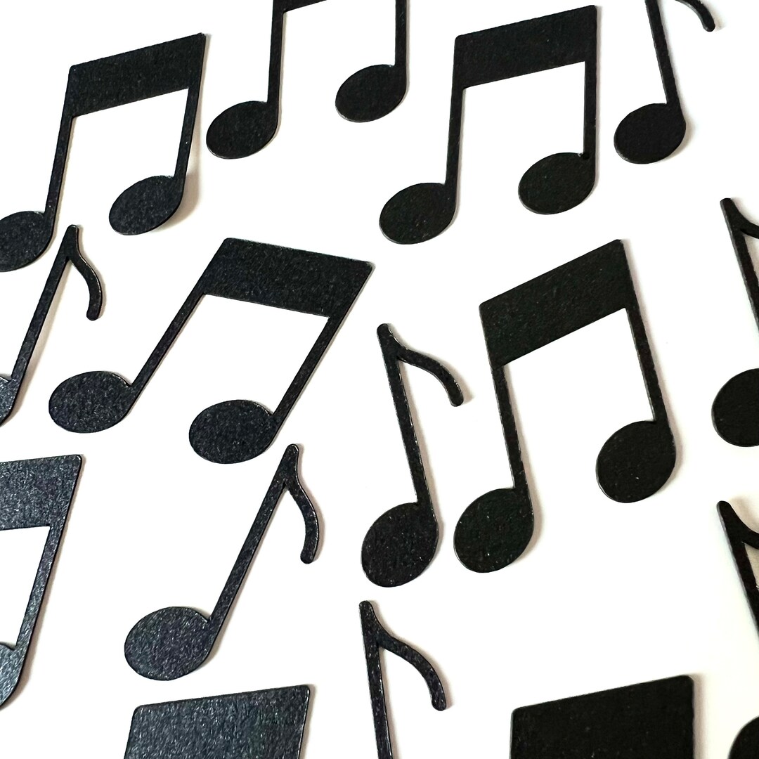 Music Note Confetti 1.75 Inch Black Shimmer Cardstock - Etsy