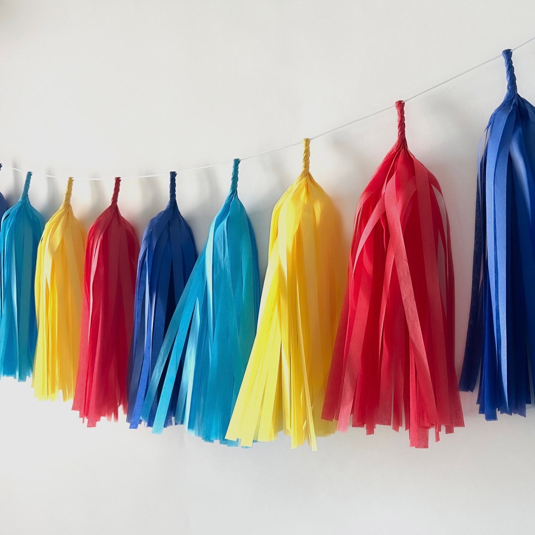 Carnival Tissue Tassel Garland - Tissue Paper Banner - Party Decor ...