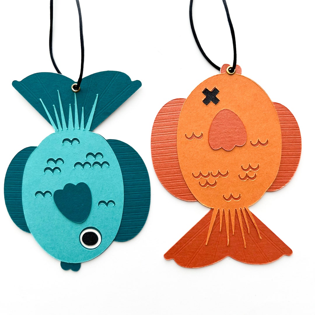 Layered Fish Gift Tags Papercut Illustrations - Etsy