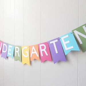 Rainbow Kindergarten Banner Garland / Photo Prop / Adjustable Hand Sewn ...