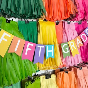 Rainbow Kindergarten Banner Garland / Photo Prop / Adjustable Hand Sewn ...