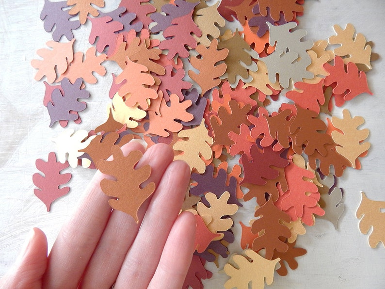 Leaf Confetti / Fall Leaf Confetti / Thanksgiving Decor / | Etsy