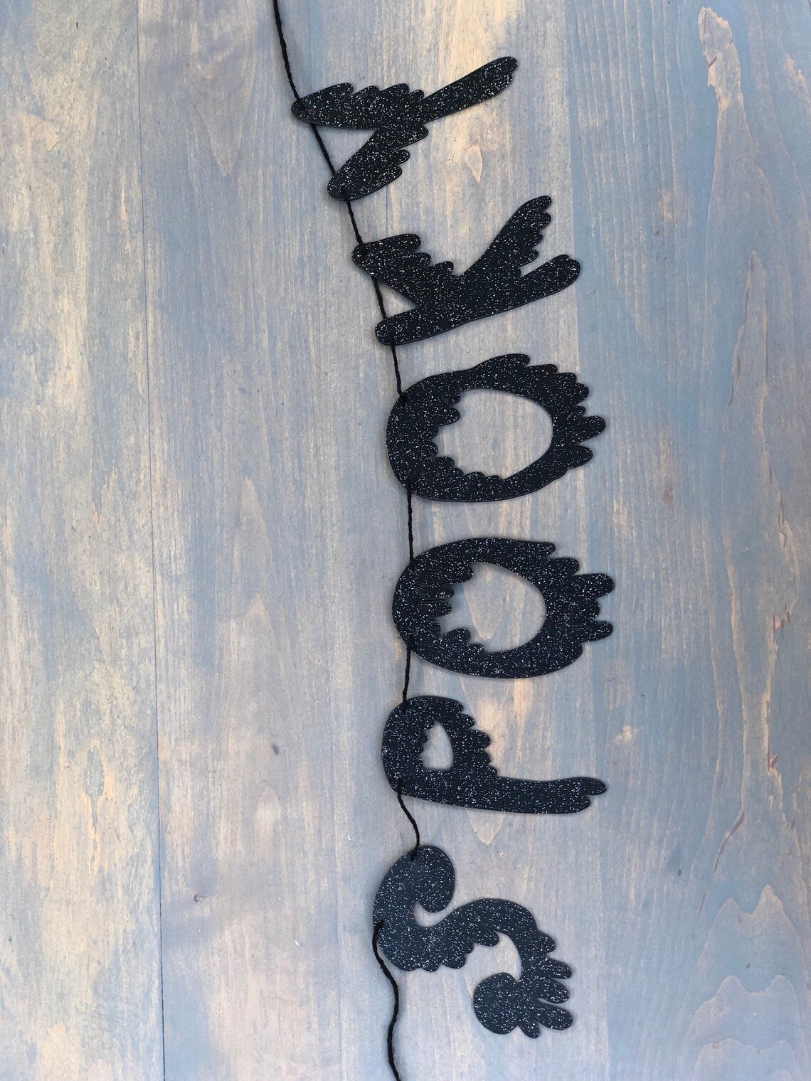 Spooky Garland- Halloween Decor - Black Glitter - Etsy