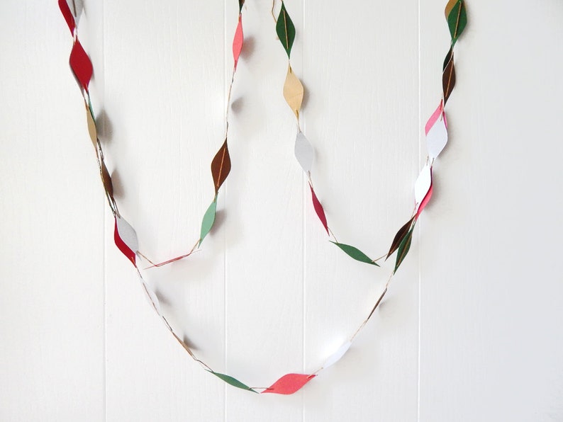 Green Red Gold Silver Garland / Holiday Decor/ Christmas Garland ...