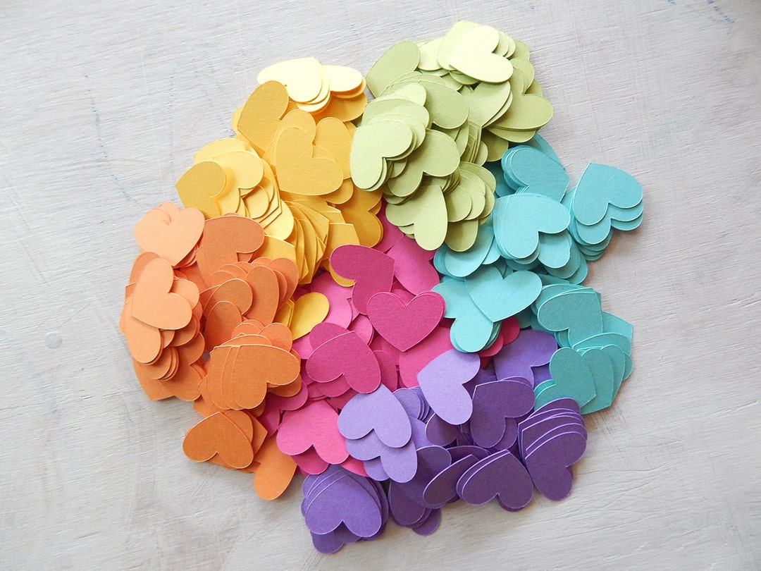 Luxe Paper Rainbow Heart Confetti 1 Inch - Etsy