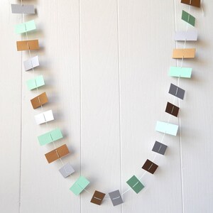 Rectangle Garland in Mint Silver and Gold - Etsy