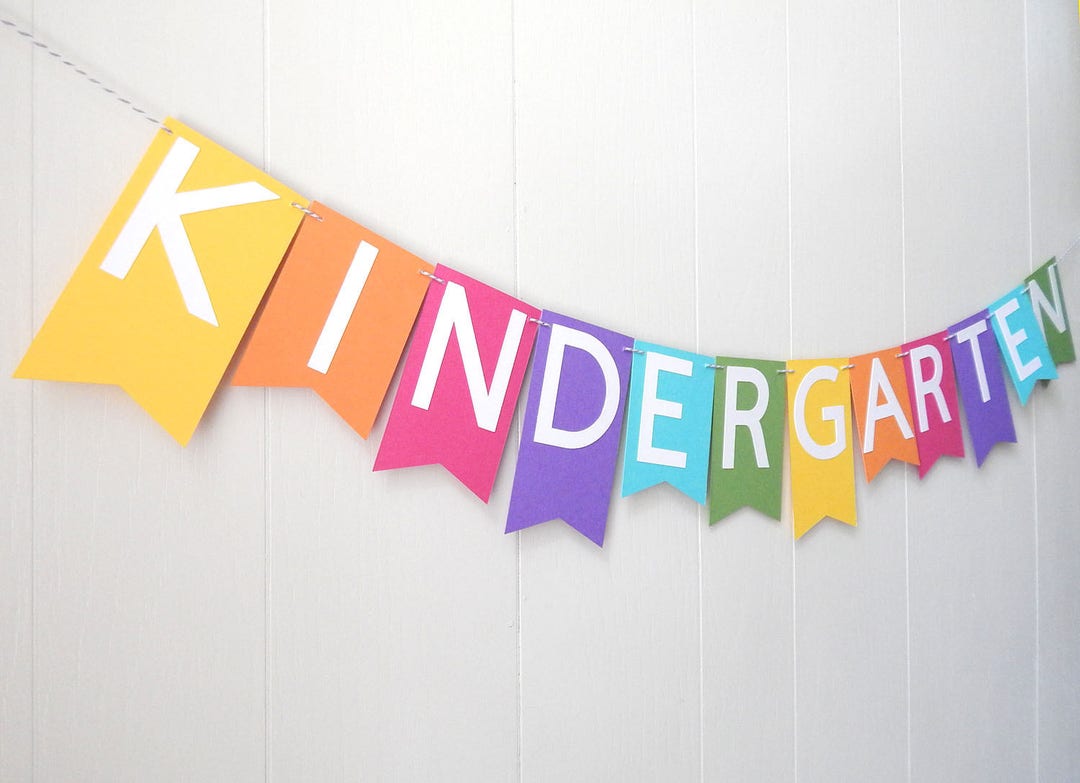Rainbow Kindergarten Banner Garland / Photo Prop / Adjustable Hand Sewn ...