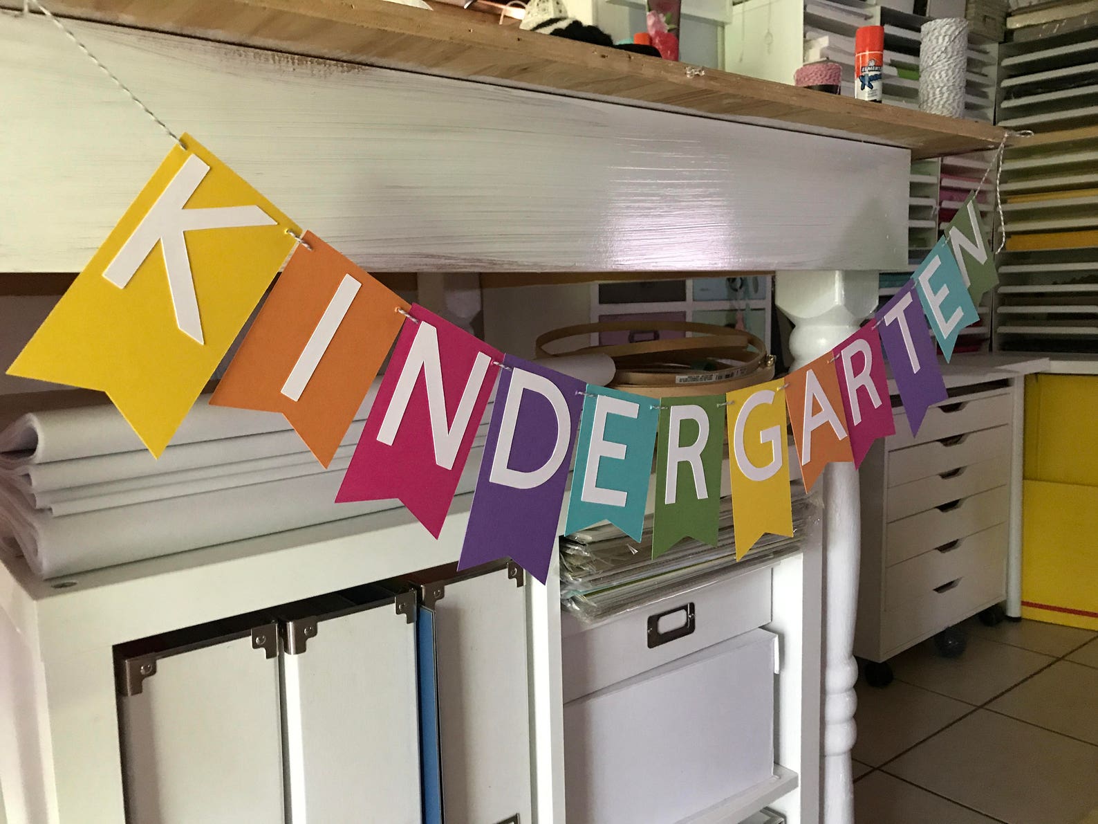 Rainbow Kindergarten Banner Garland / Photo Prop / Adjustable - Etsy