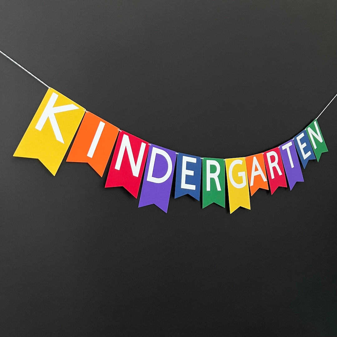 Primary Secondary Rainbow Kindergarten Banner Garland / Photo Prop ...
