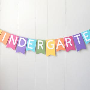 Rainbow Kindergarten Banner Garland / Photo Prop / Adjustable Hand Sewn ...