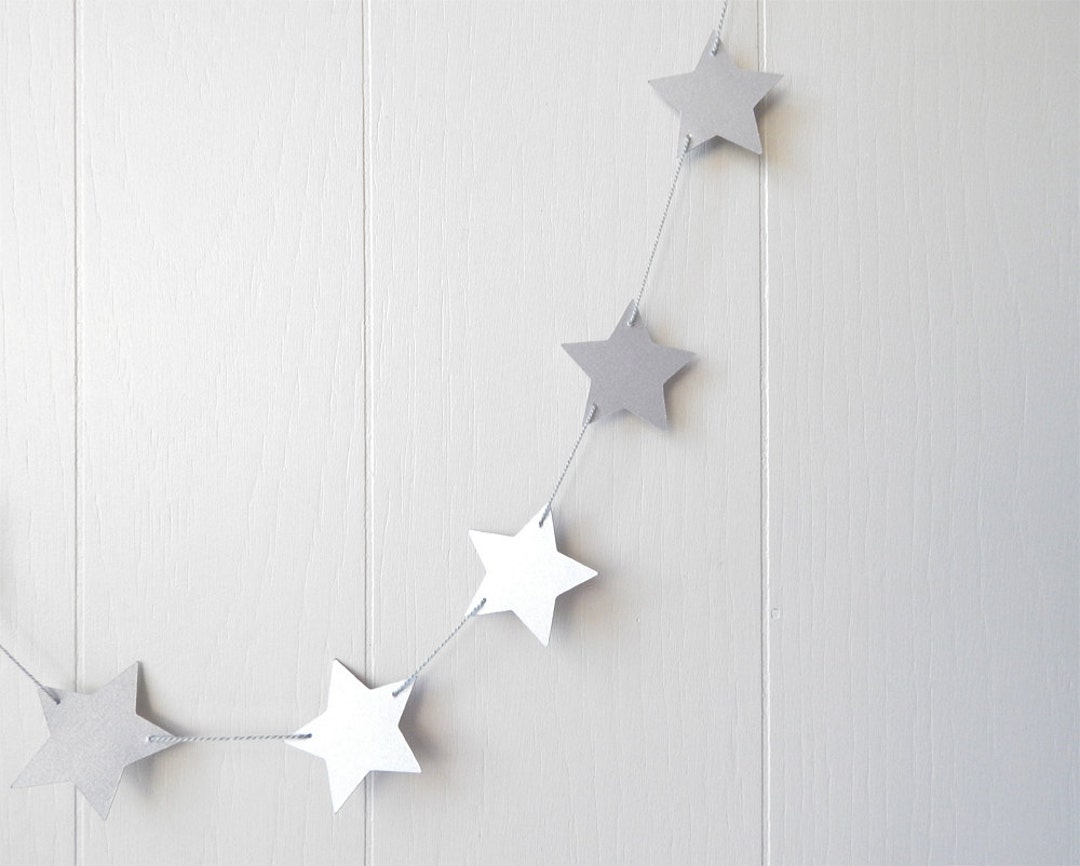 Silver Star Garland / Party Decor / Photo Prop - Etsy
