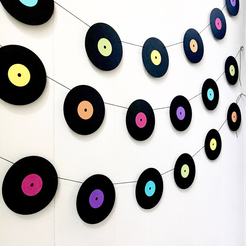 Card Stock Music Garland Party Decor Music Decor Records - Etsy