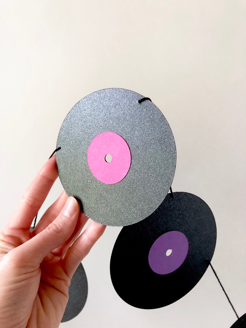 Card Stock Music Garland Party Decor Music Decor Records | Etsy