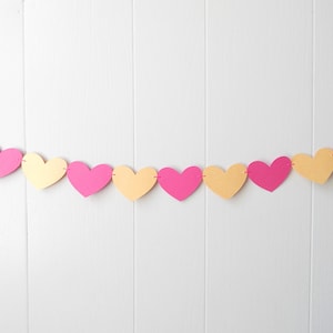 Yellow Gold and Hot Pink Heart Garland / Wedding Decoration / Love ...