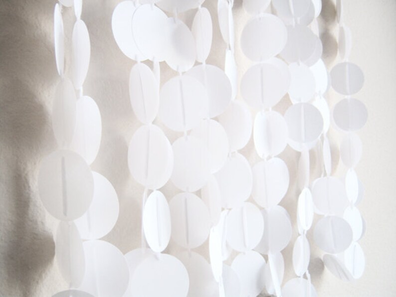 White Wedding Decor / White Circle Garland / Circle Garland Adjustable ...