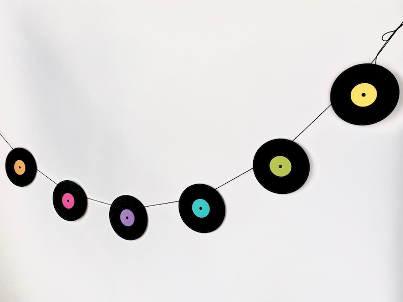 Card Stock Music Garland Party Decor Music Decor Records | Etsy