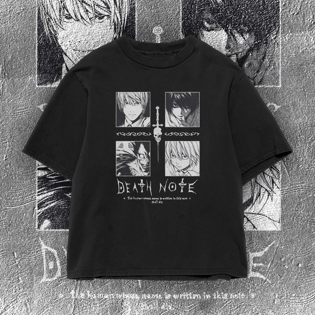 Death Note T-shirt - Retro Anime Japanese Manga Unisex Tee, Graphic Tee ...