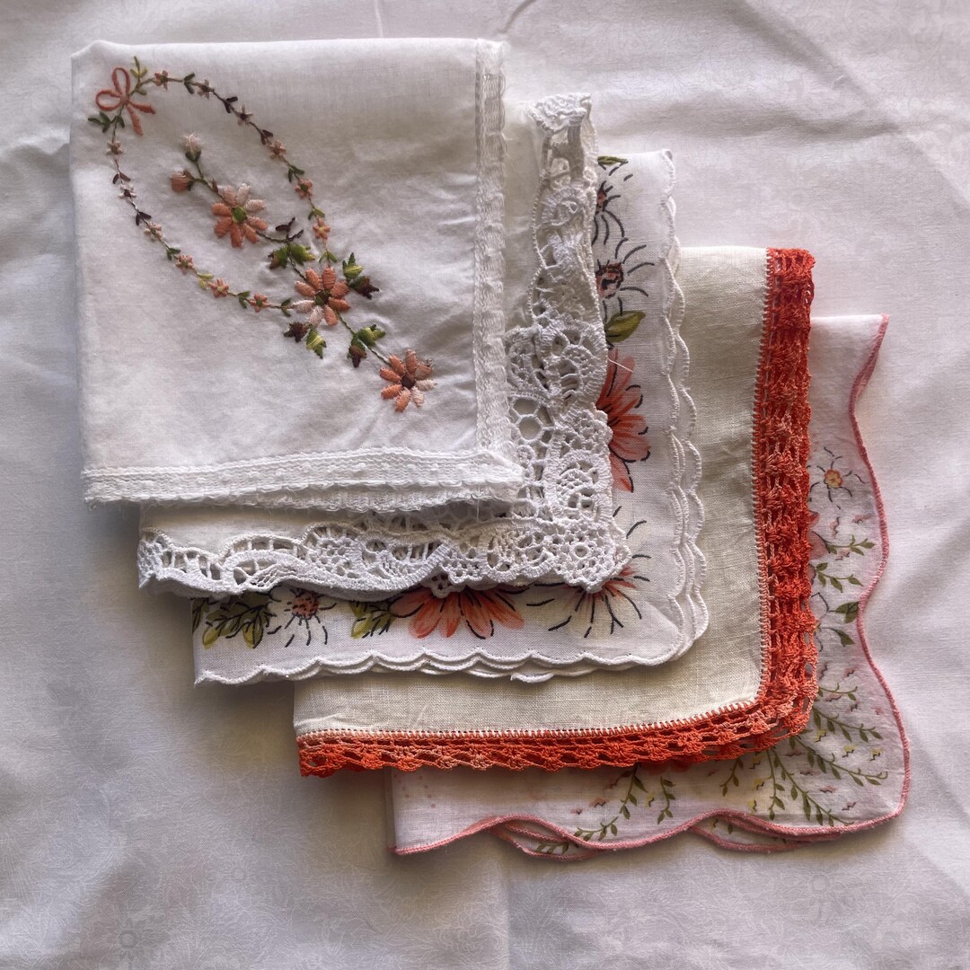 Set of 5 Vintage Hankies 1960-80s | Zero Waste | Reusable Tissues ...