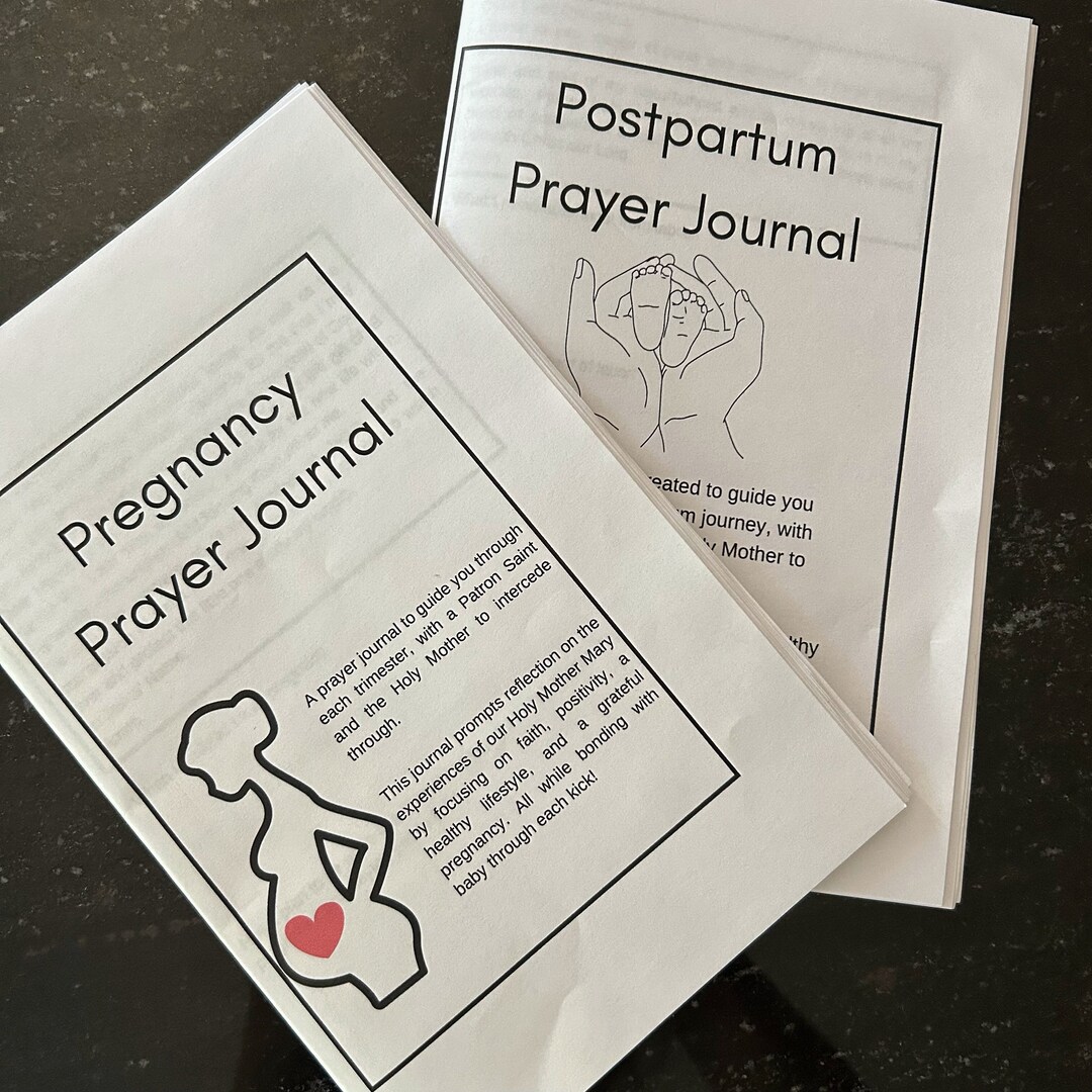 Bundle Catholic Pregnancy Postpartum Prayer Journals Homebirth First ...