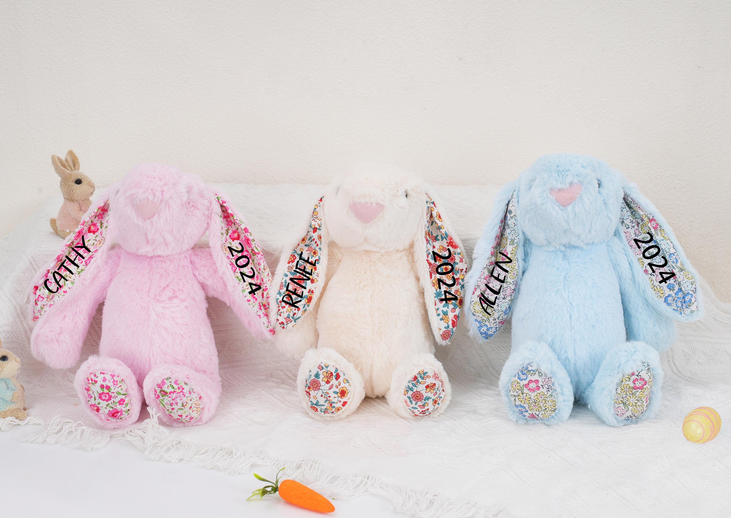Peronalized Bunny, Stuffed Bunny Rabbit, Monogram Bunny Plush Rabbit ...