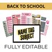 Name Labels, Back to School, Name Tag, Printable, Editable, Kids Name ...
