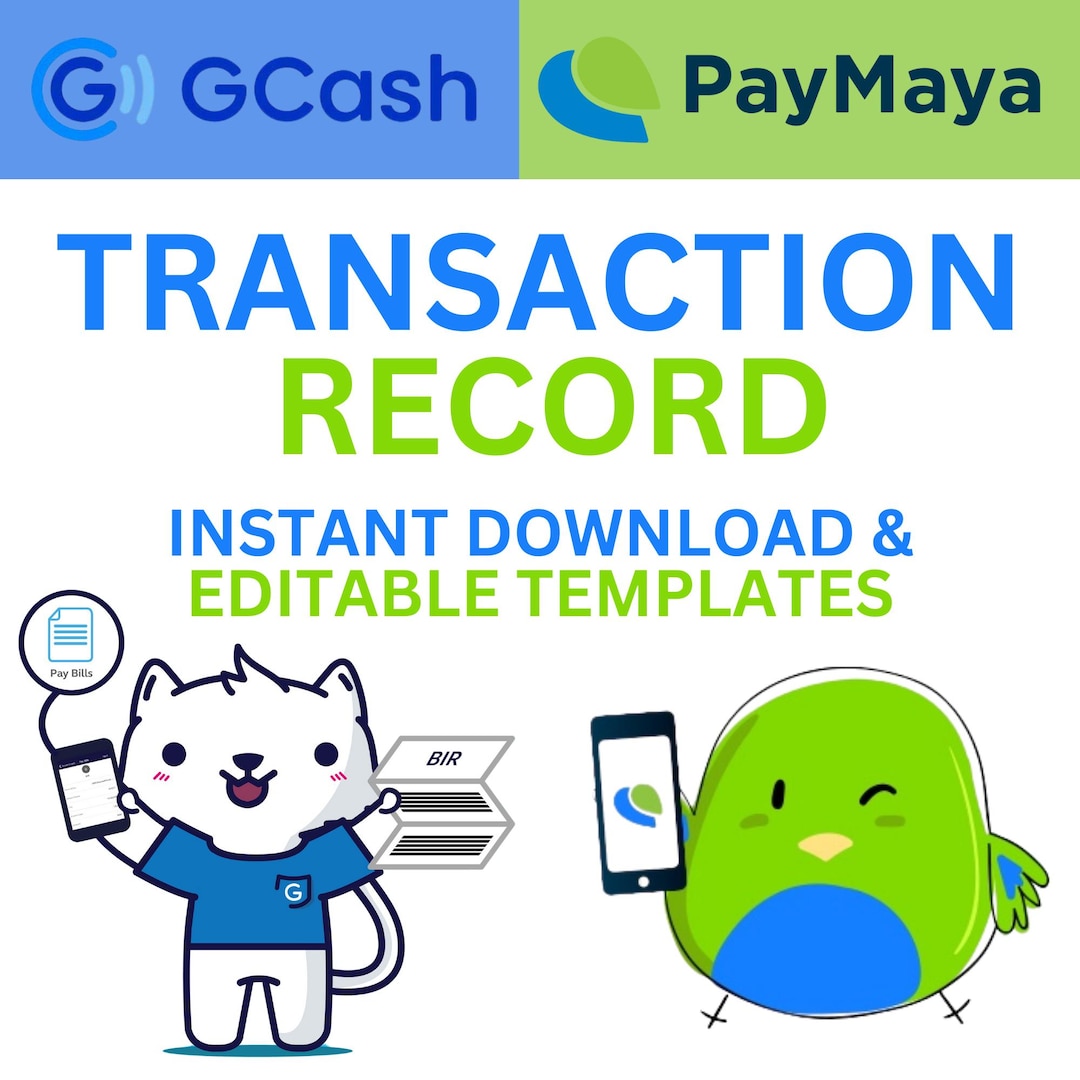 Gcash and Paymaya Slip and Transaction Record, BEST SELLER, Editable ...