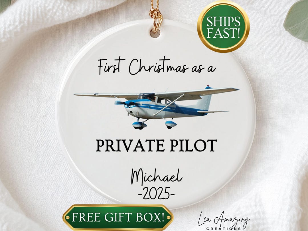 Personalized Pilot Ornament Private Pilot Gift Milestone Gift Custom ...