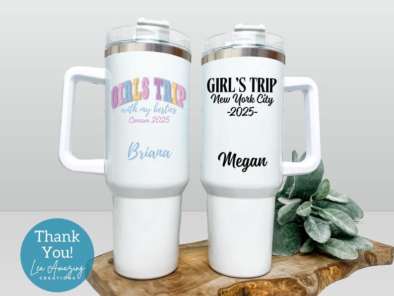 Personalized Girls Trip Tumbler: Custom Vacation Gift, 40oz Stainless ...