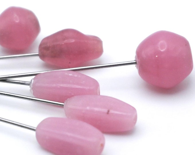 6 Mismatch Glass Head Pins - Ooak Set - Etsy