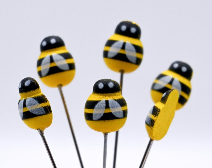 6 Bee Pins - Medium Long - Etsy