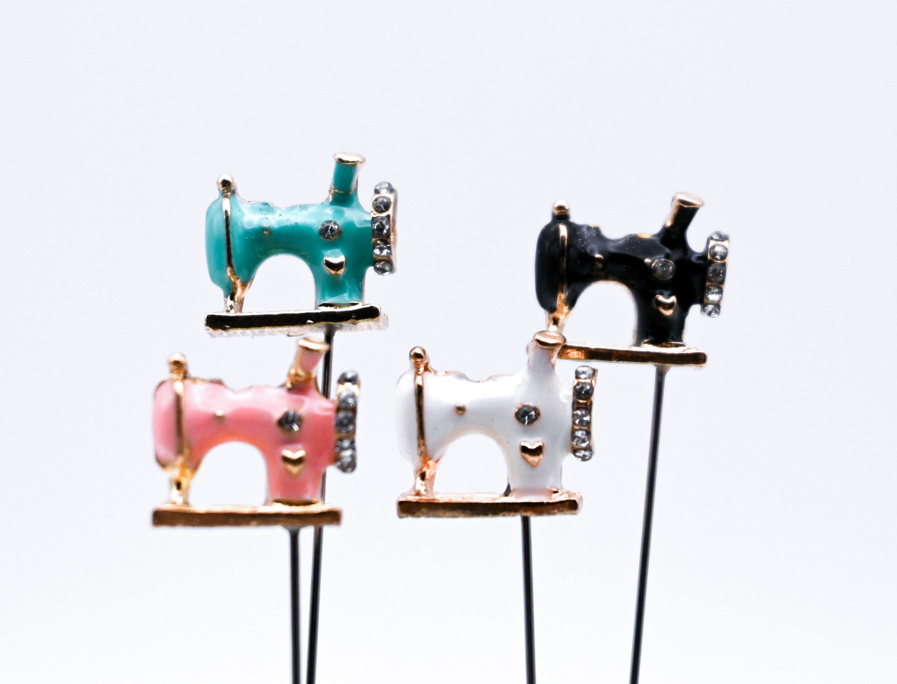Vintage Enamel Sewing Machine Straight Pin – Zinc Alloy Pincushion ...
