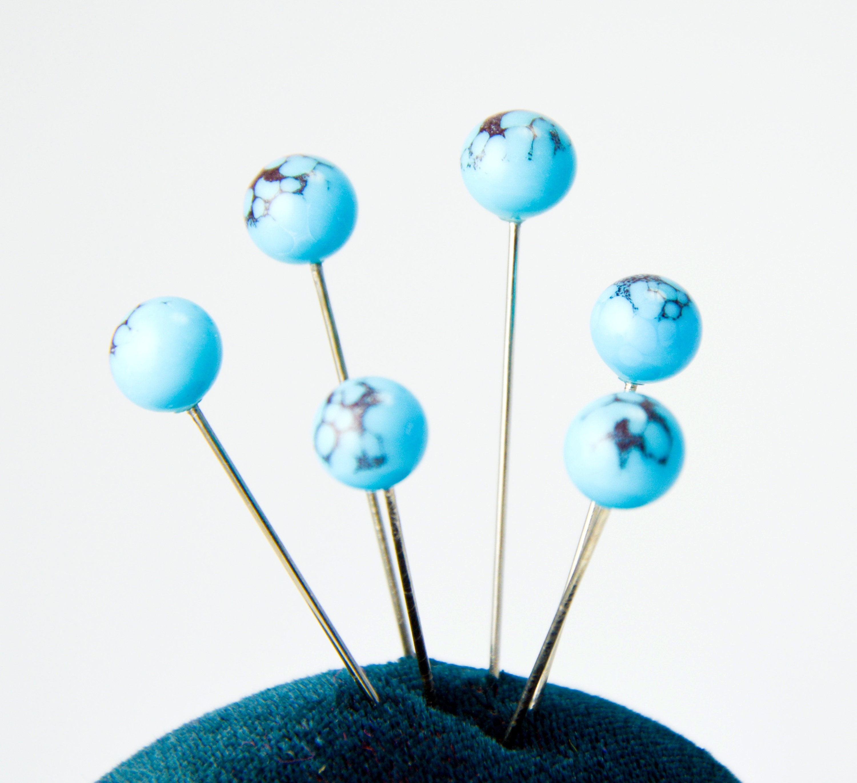 6 Turquoise Matrix Glass Pins Medium Long - Etsy Singapore