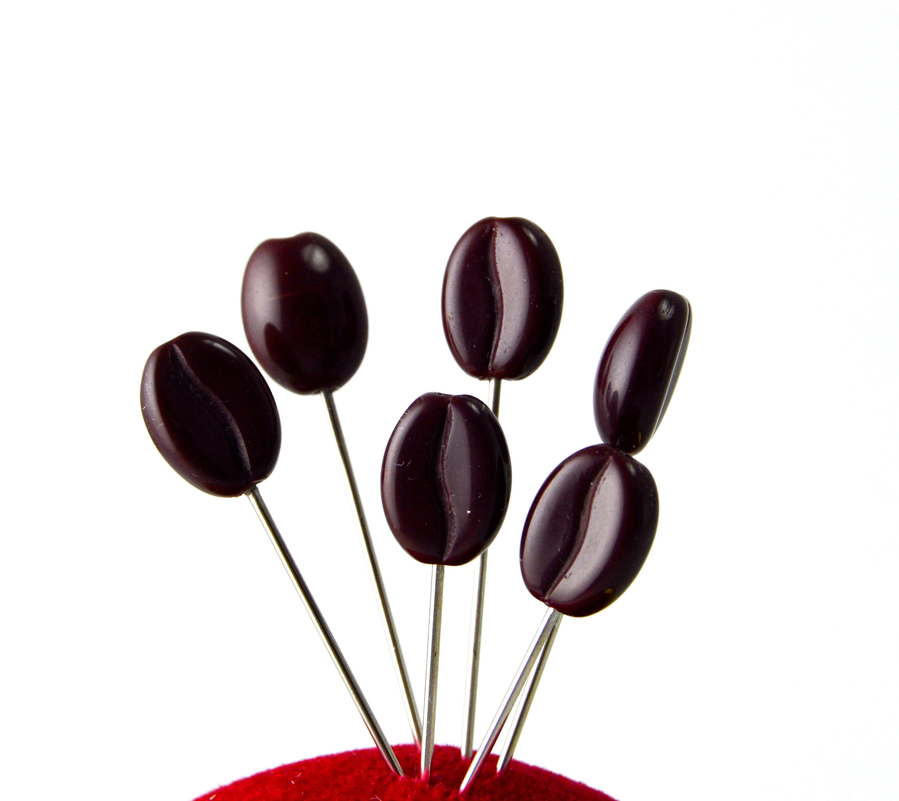 6 Coffee Bean Pins Medium Glass - Etsy