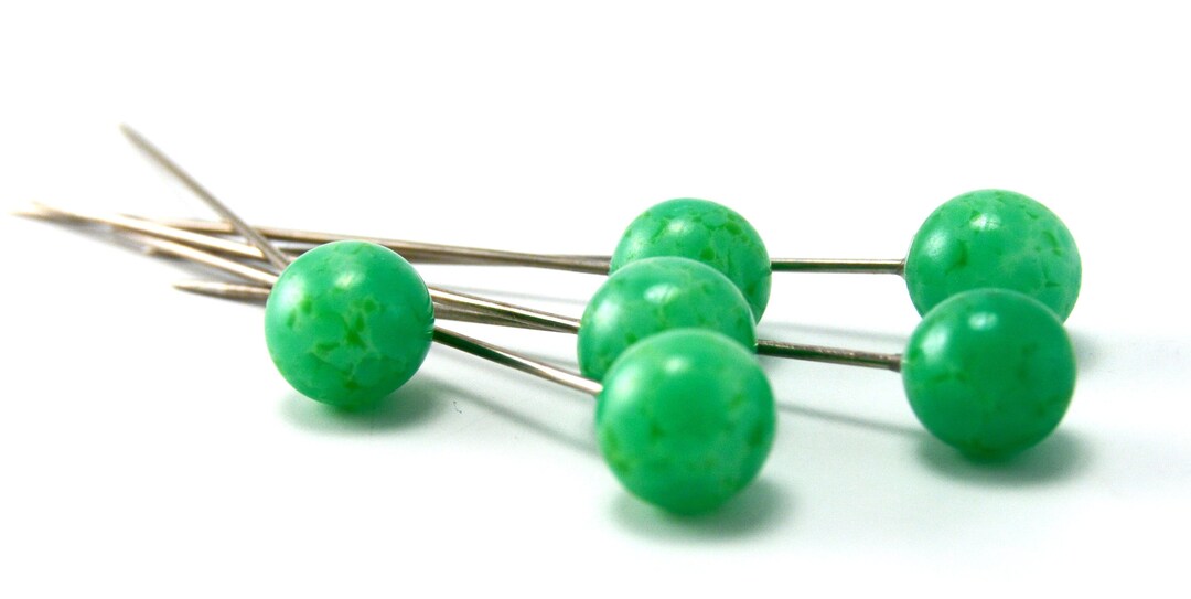 6 Jade Pins - XL - Vintage Japanese Glass - Etsy