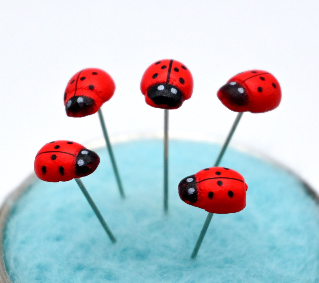 6 Ladybug Pins - Medium Long - Etsy