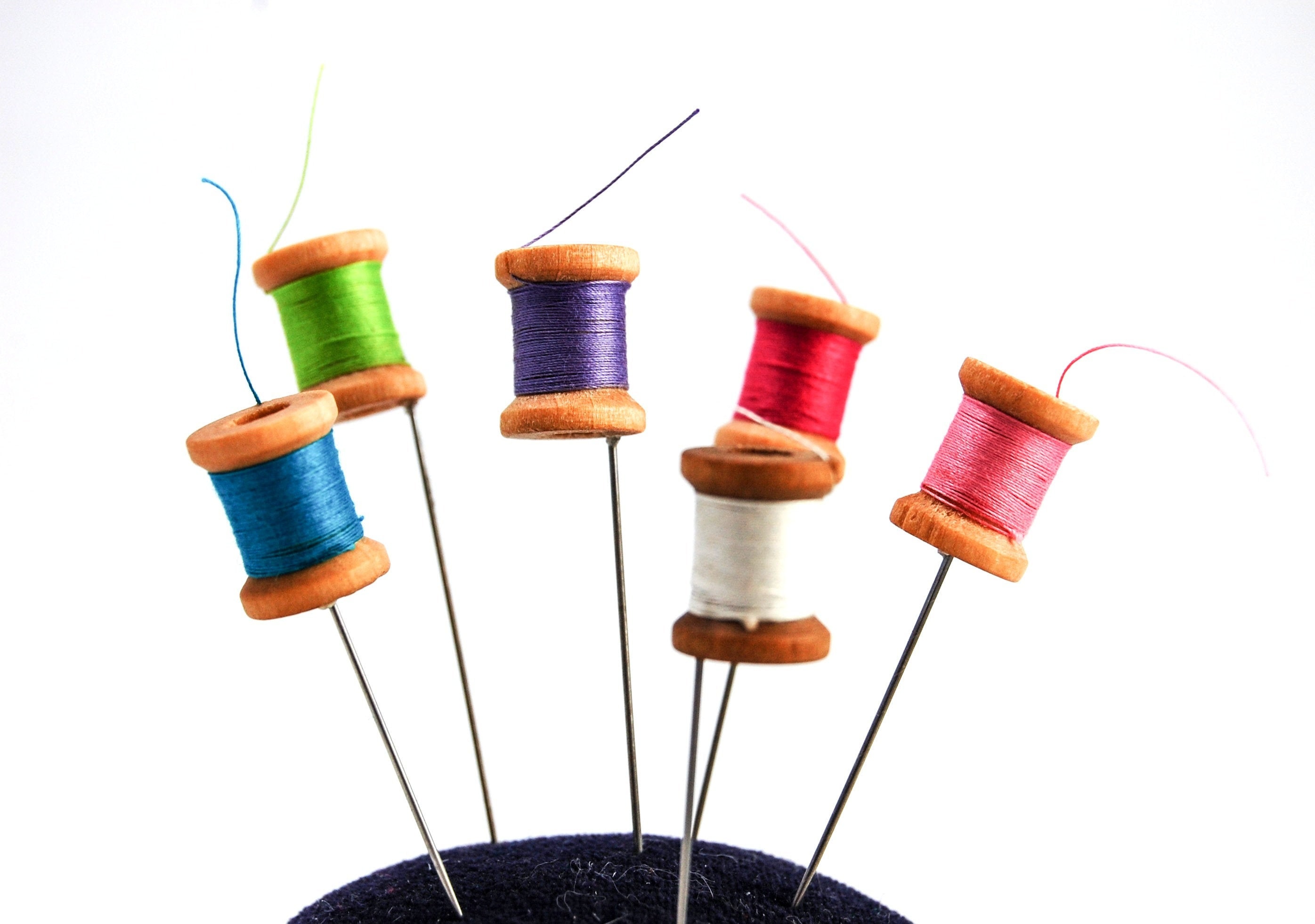 Assorted Tiny Miniature Sewing Thread Spool Pin Topper - Wound up by ...