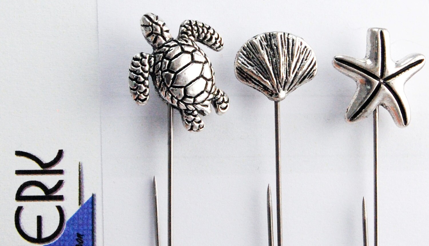 6 Ocean themed Pins XL Turtle Starfish Snail Shell | Etsy