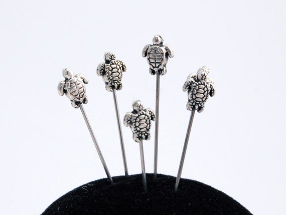 6 Turtle Pins Medium Long | Etsy