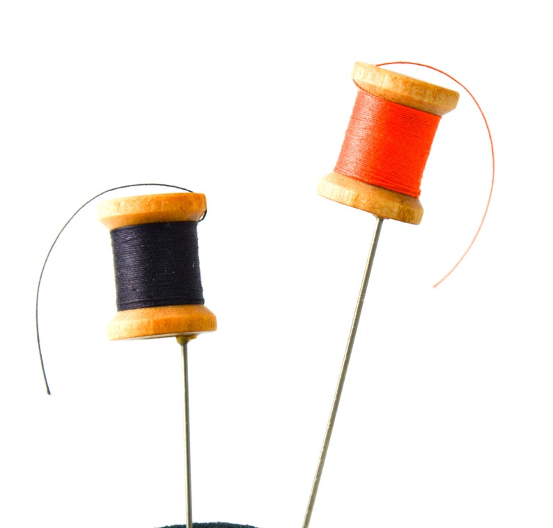 Assorted Tiny Miniature Sewing Thread Spool Pin Topper - Wound up by ...