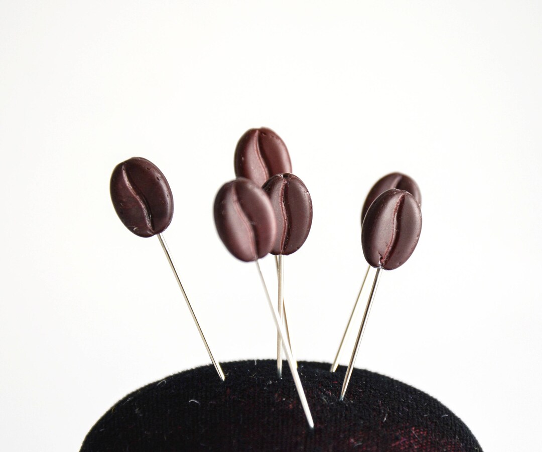 6 Coffee Bean Pins Medium Long Glass - Etsy
