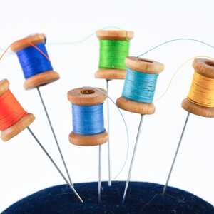 Assorted Tiny Miniature Sewing Thread Spool Pin Topper - Wound up by ...